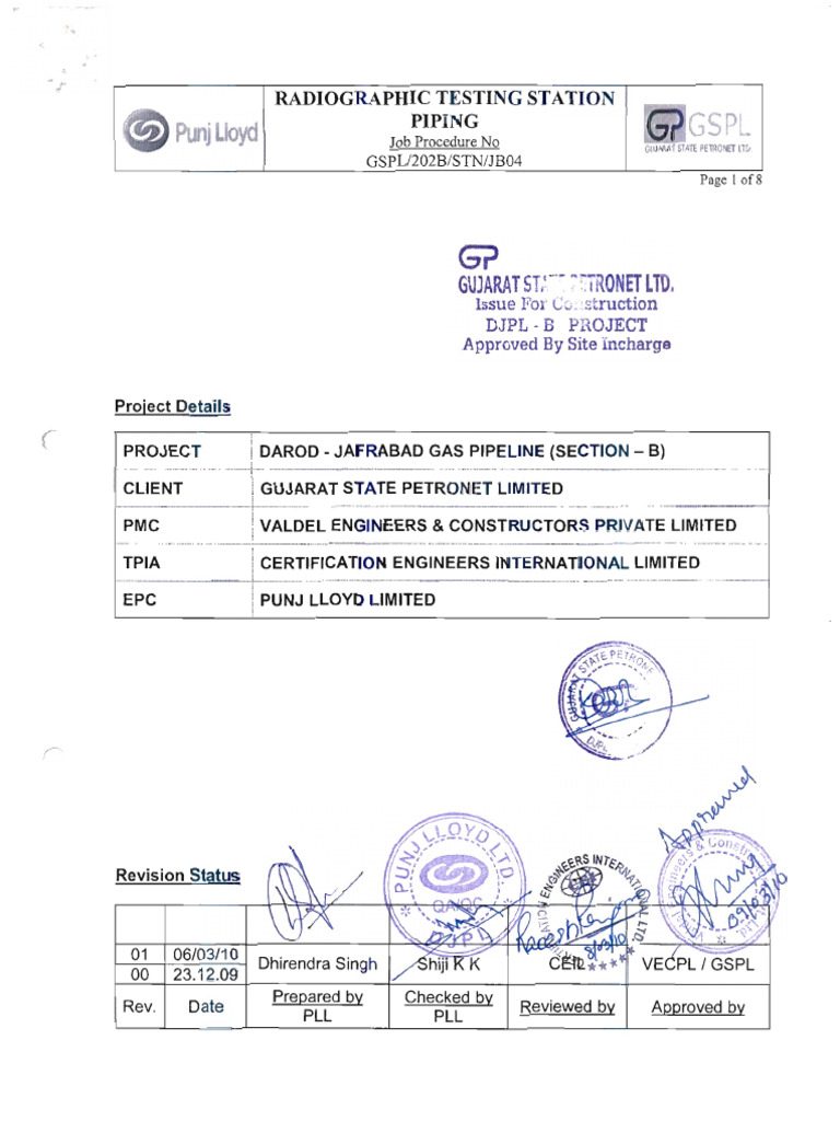 Radiography Work Procedure | PDF