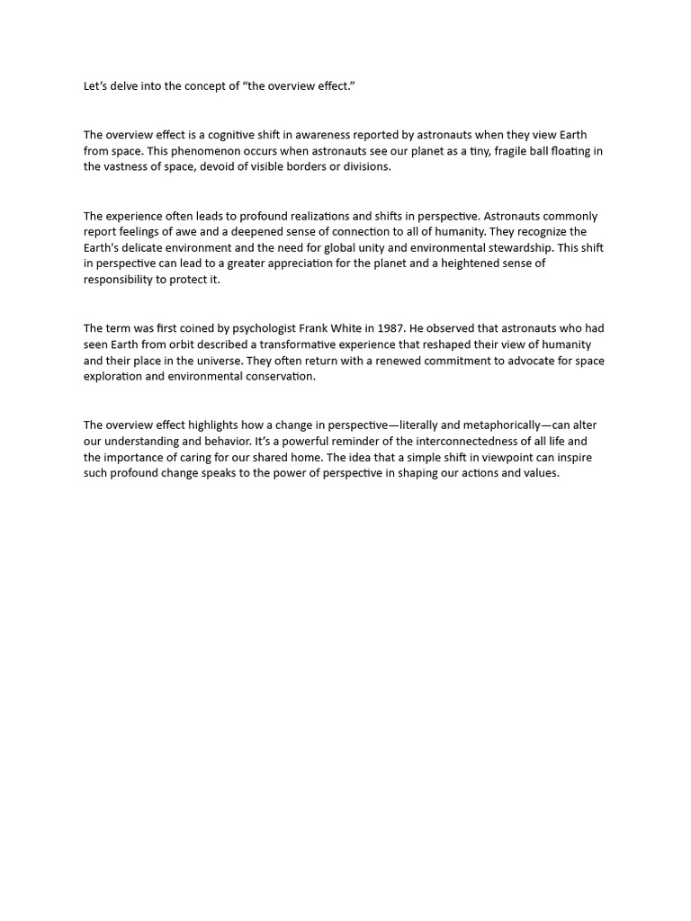 The Overview Effect | PDF