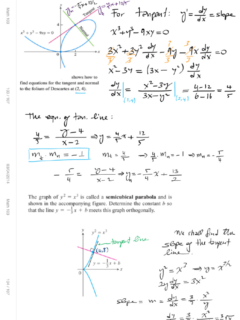 Math 103 (12) Implicit Diff 2 | PDF