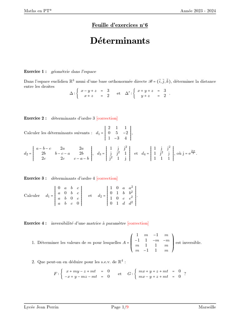 Determinants Exos | PDF