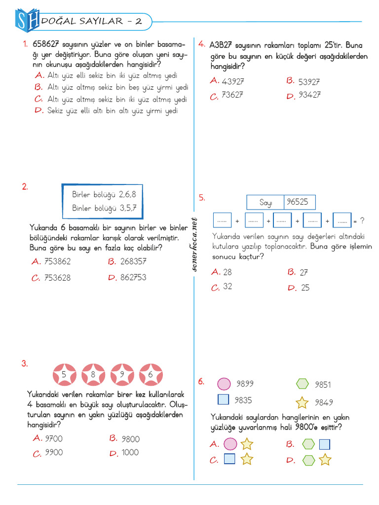 Dogal Sayilar 2 Orta Seviye 1 | PDF