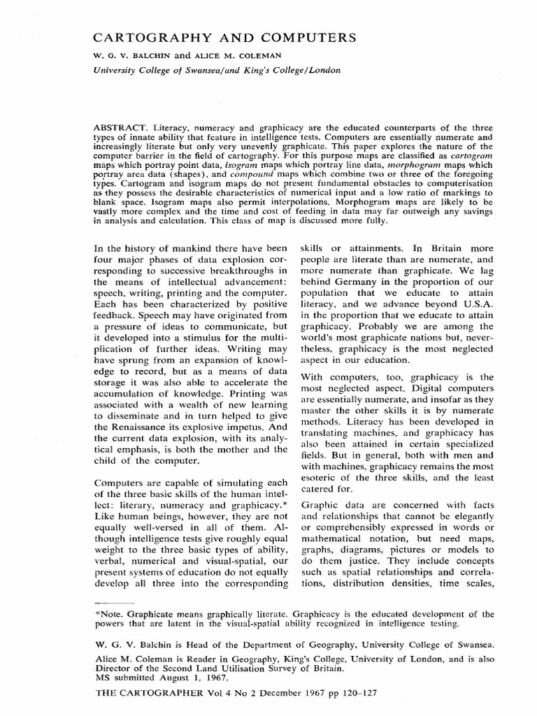 Cartography and Computers | PDF