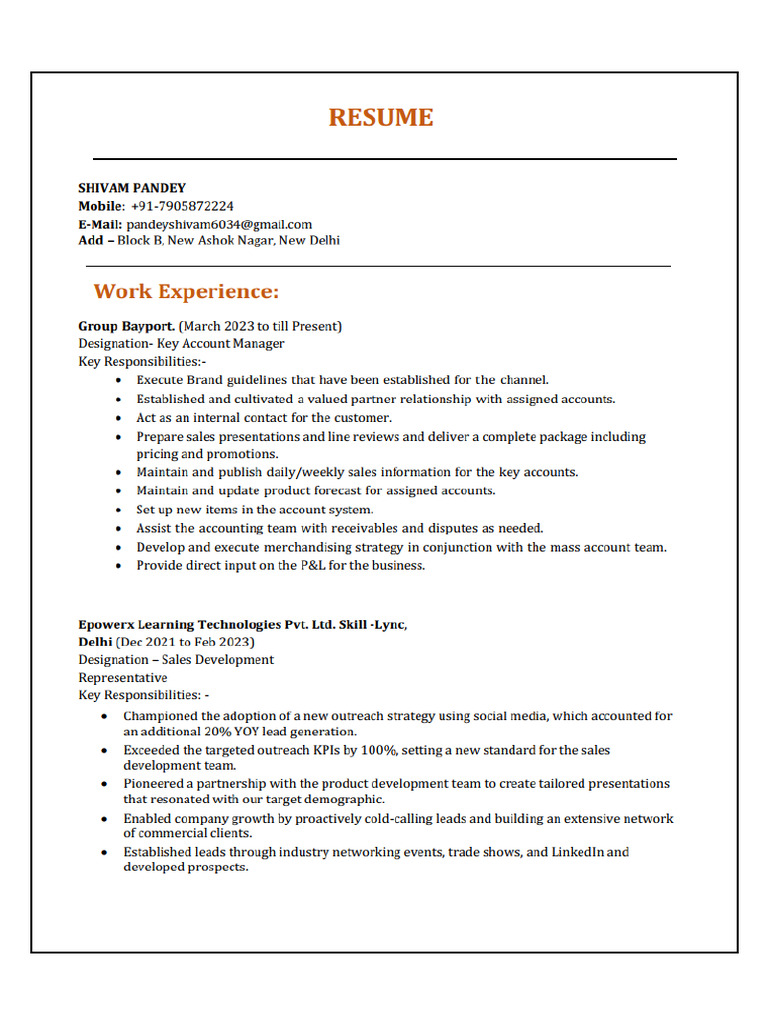 Shivam Pandey - Resume-1 | PDF