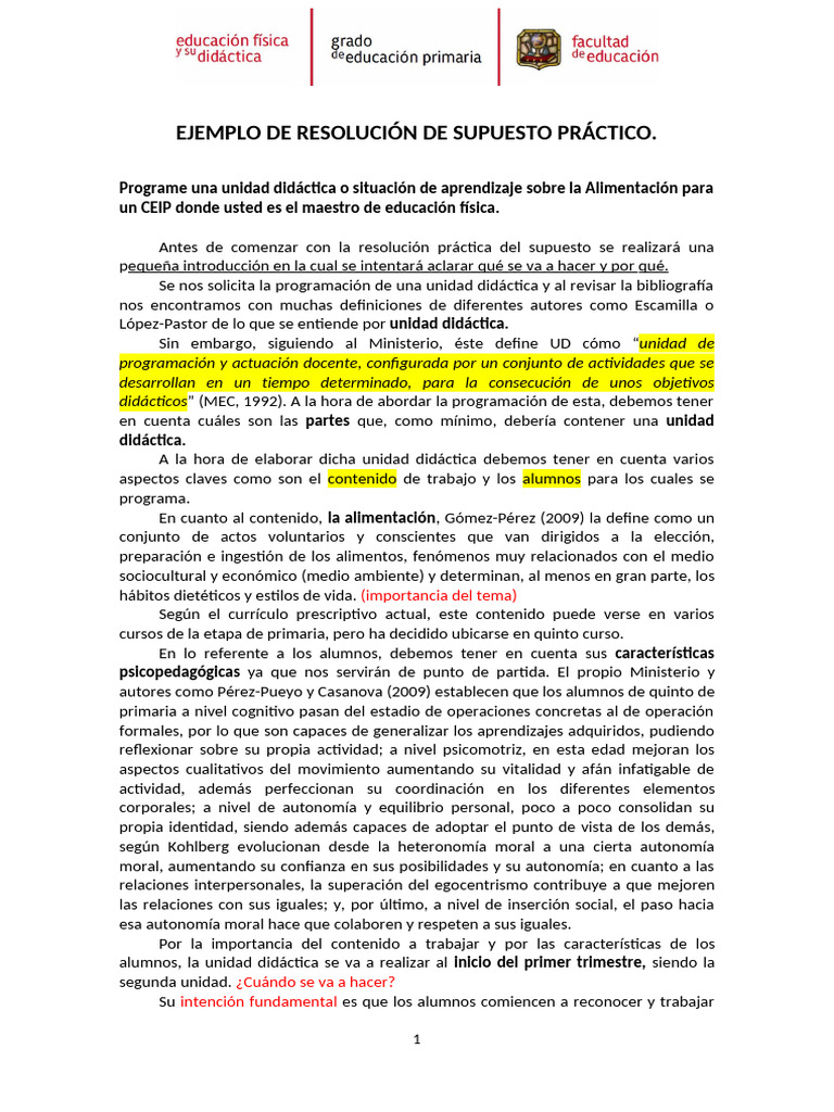 Ejemplo de Supuesto Práctico Resuelto - Alimentación | PDF