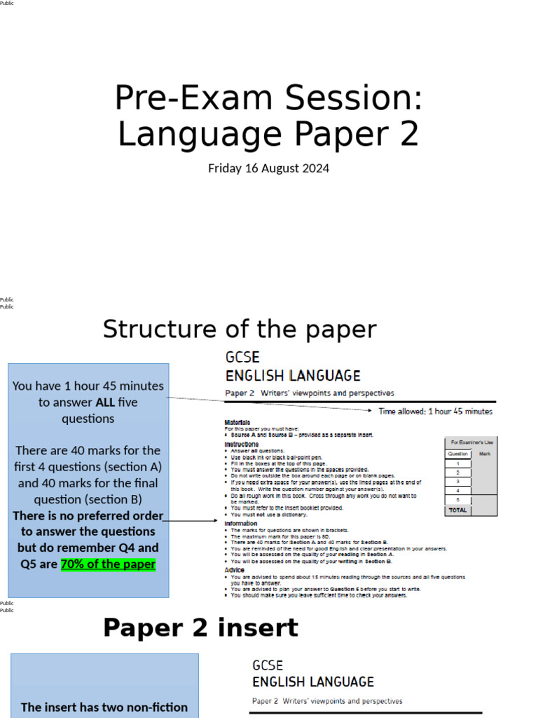 Pre-Exam Session Lang P2 | PDF
