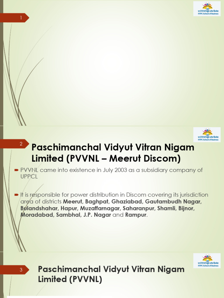 Quality Supply & Distribution Loss Reduction Plan of PVVNL | PDF ...