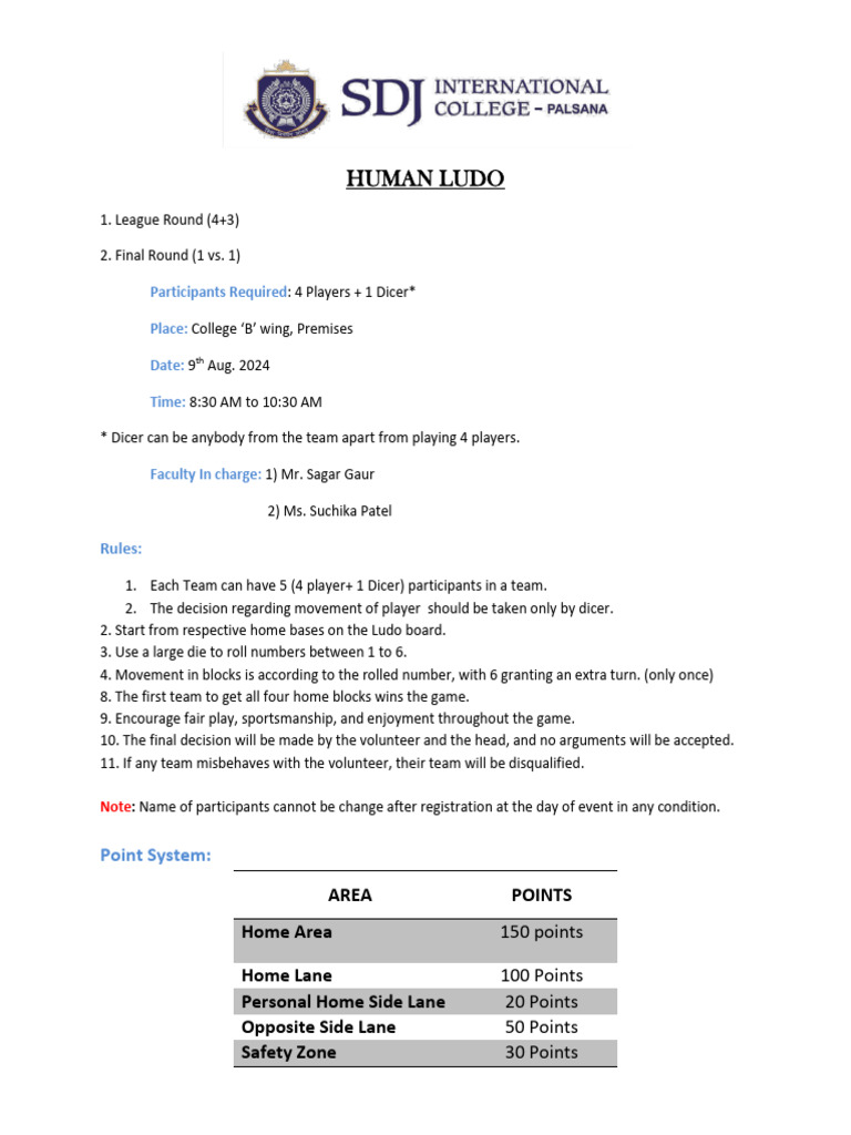 HUMAN LUDO-rule | PDF