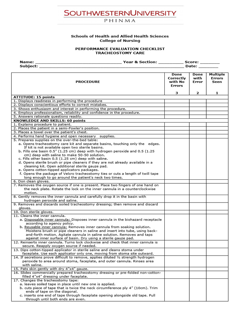 Tracheostomy Care | PDF