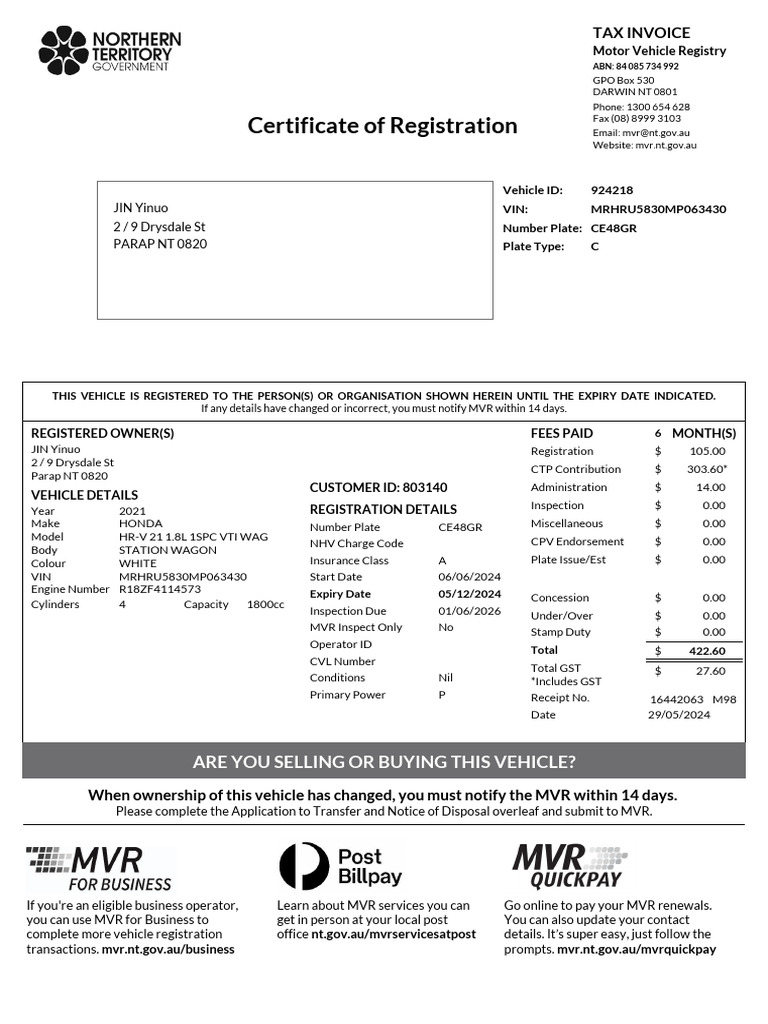 Car Rego Till Nov, 2024 | PDF