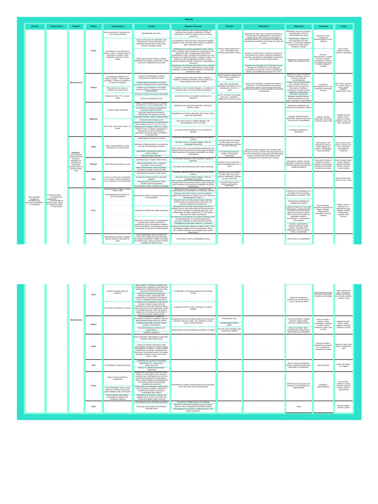 Planilha Vits. e Mineiras - Nutri P2 - Minerais | PDF