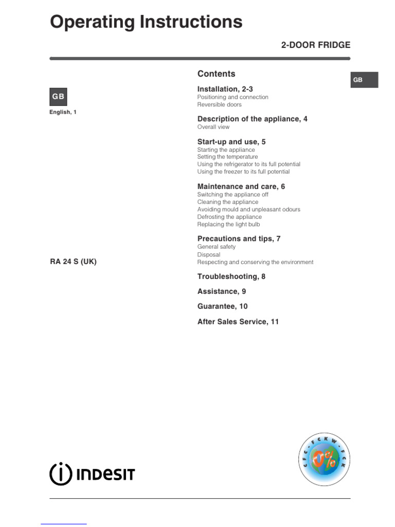 Indesit Ra 24 S Uk | PDF