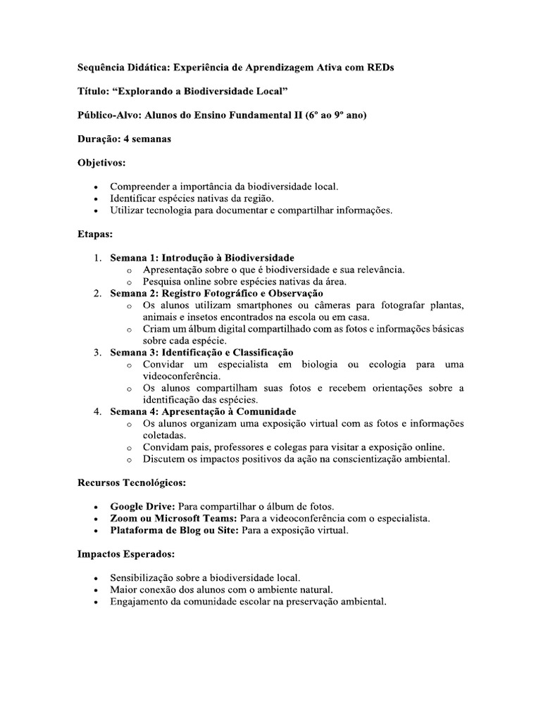 Sequência Didática | PDF