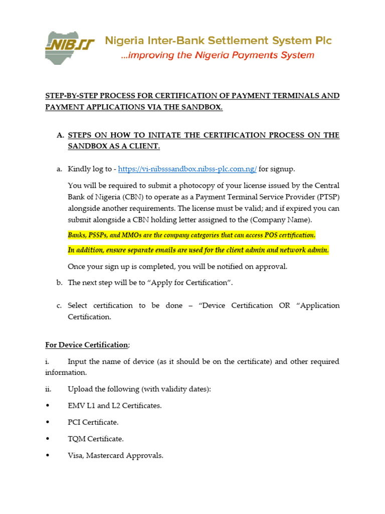 Step by Step Certification Process On Sandbox For Use Updated | PDF