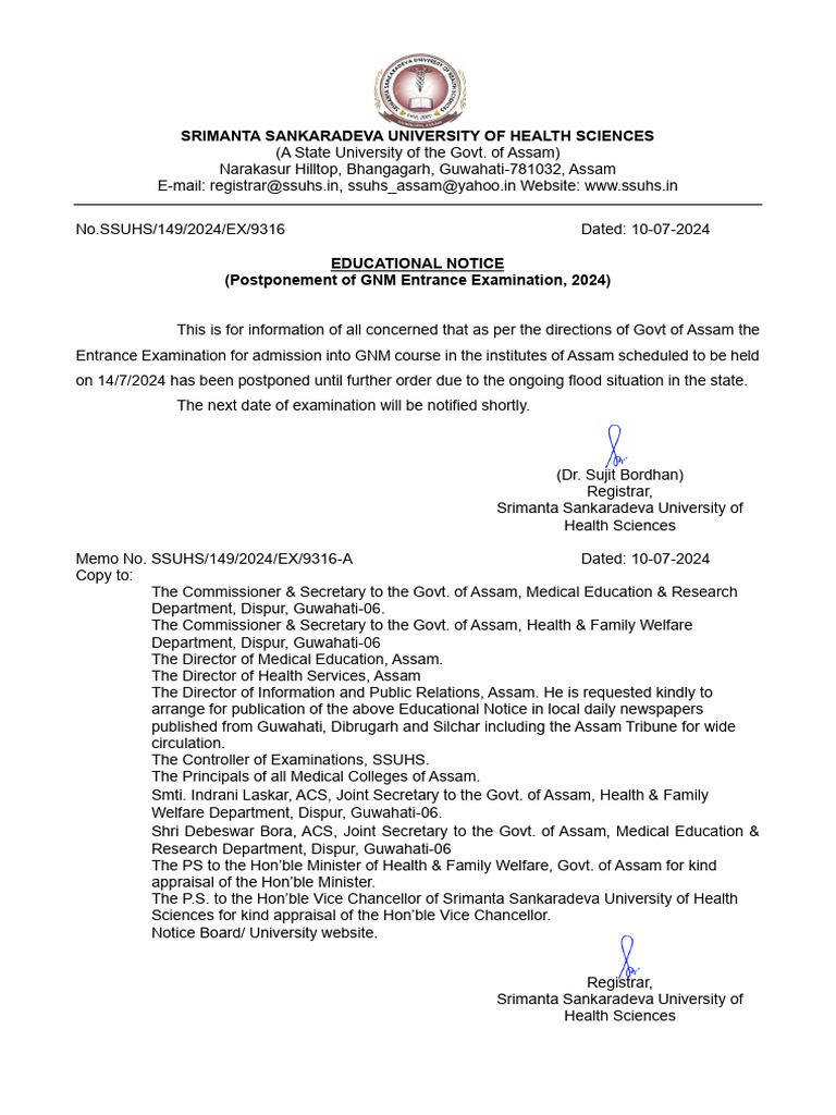 Srimanta Sankaradeva University of Health Sciences | PDF