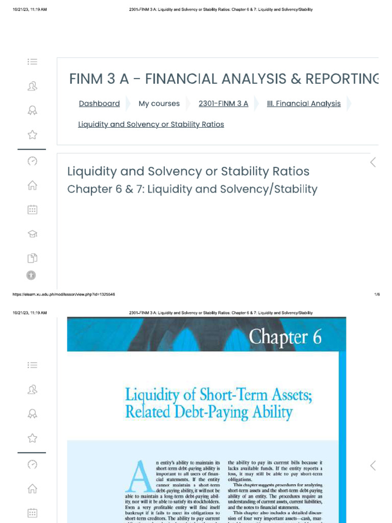 Liquidity and Profitability | PDF