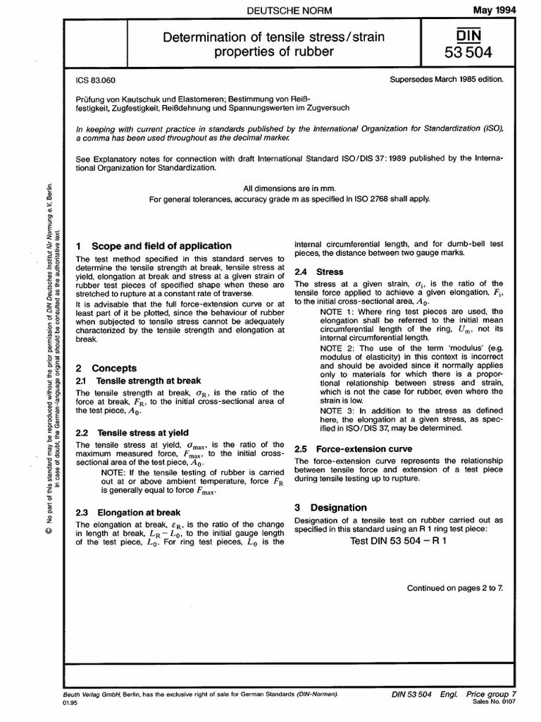 DIN 53504-1994-En | PDF