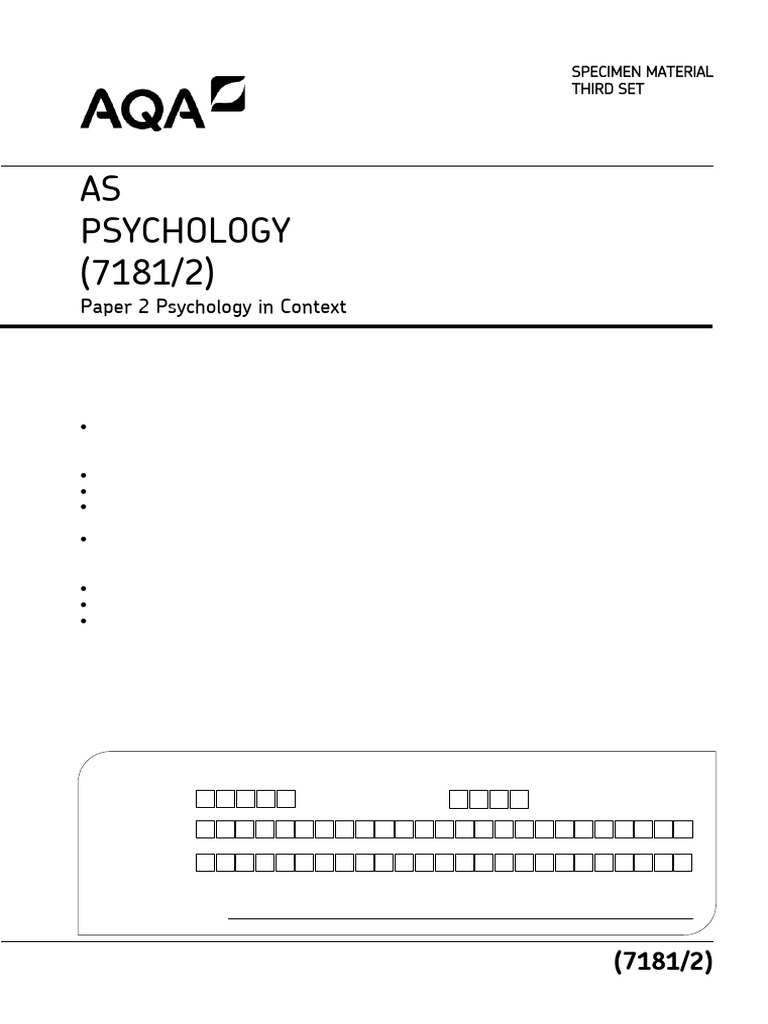 Paper 2 Specimen Question Paper 3 | PDF
