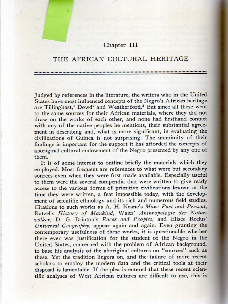 The African Cultural Heritage | PDF
