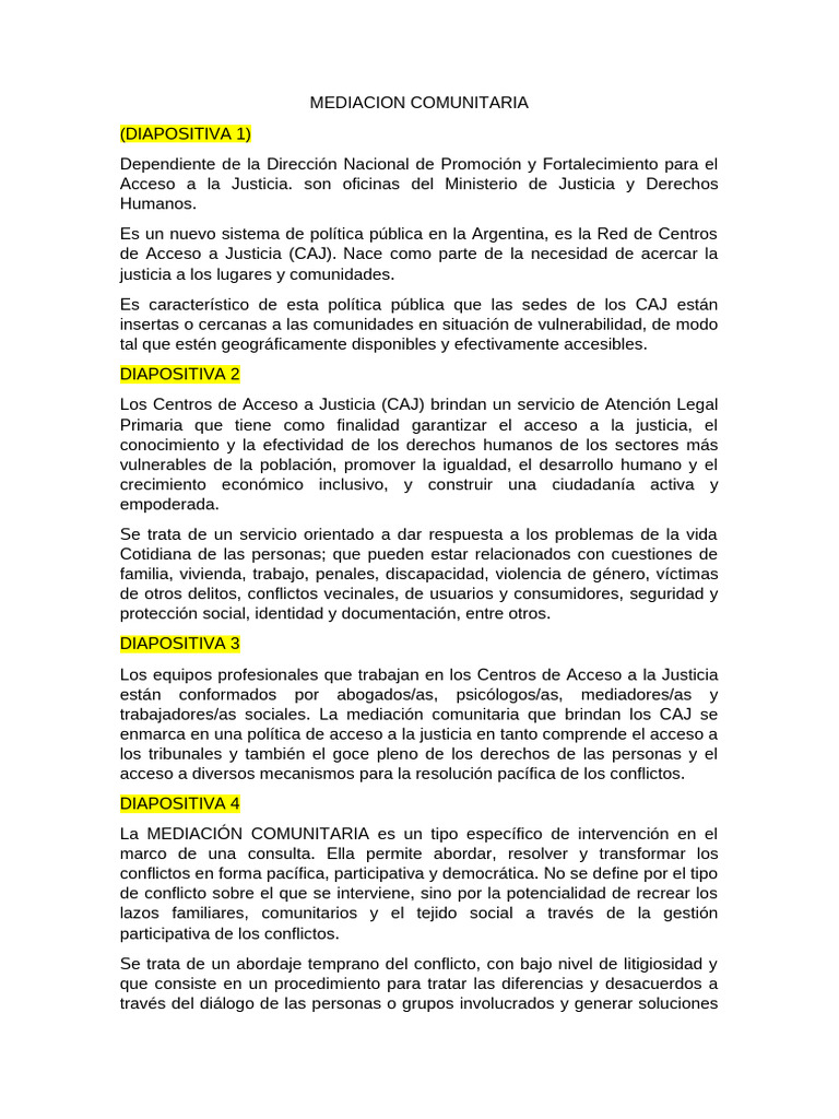 Mediación Comunitaria | PDF