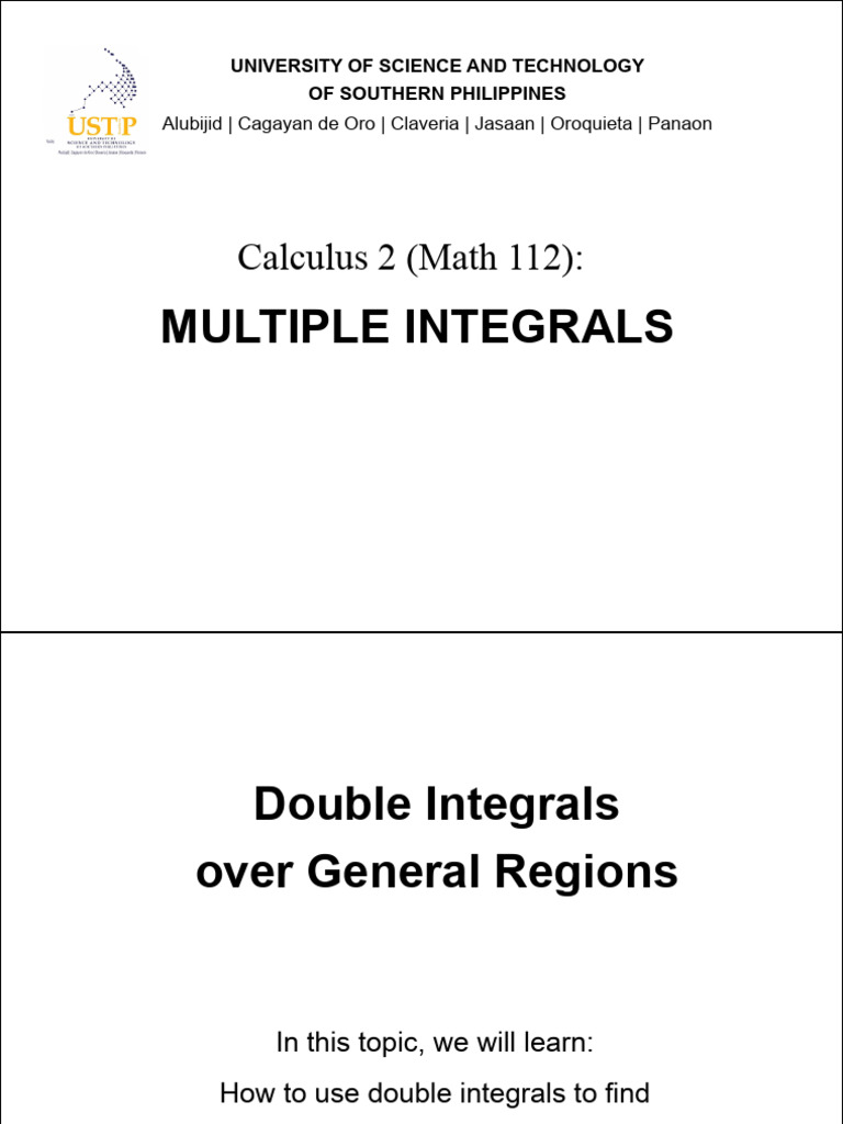 Multiple Integrals Fin | PDF