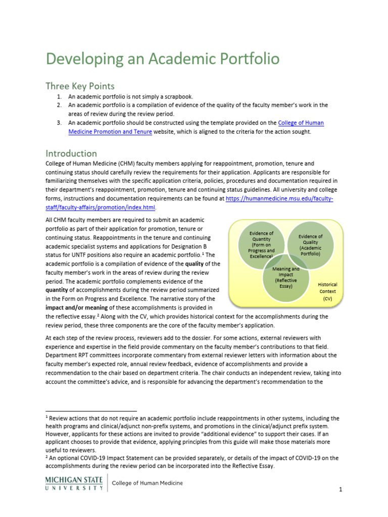 Developing An Academic Portfolio | PDF