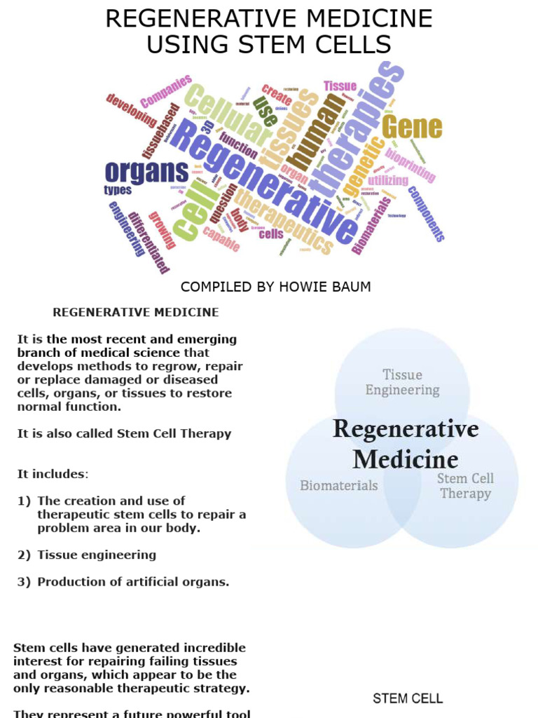 Regenerative Medicine Using Stem Cell | PDF