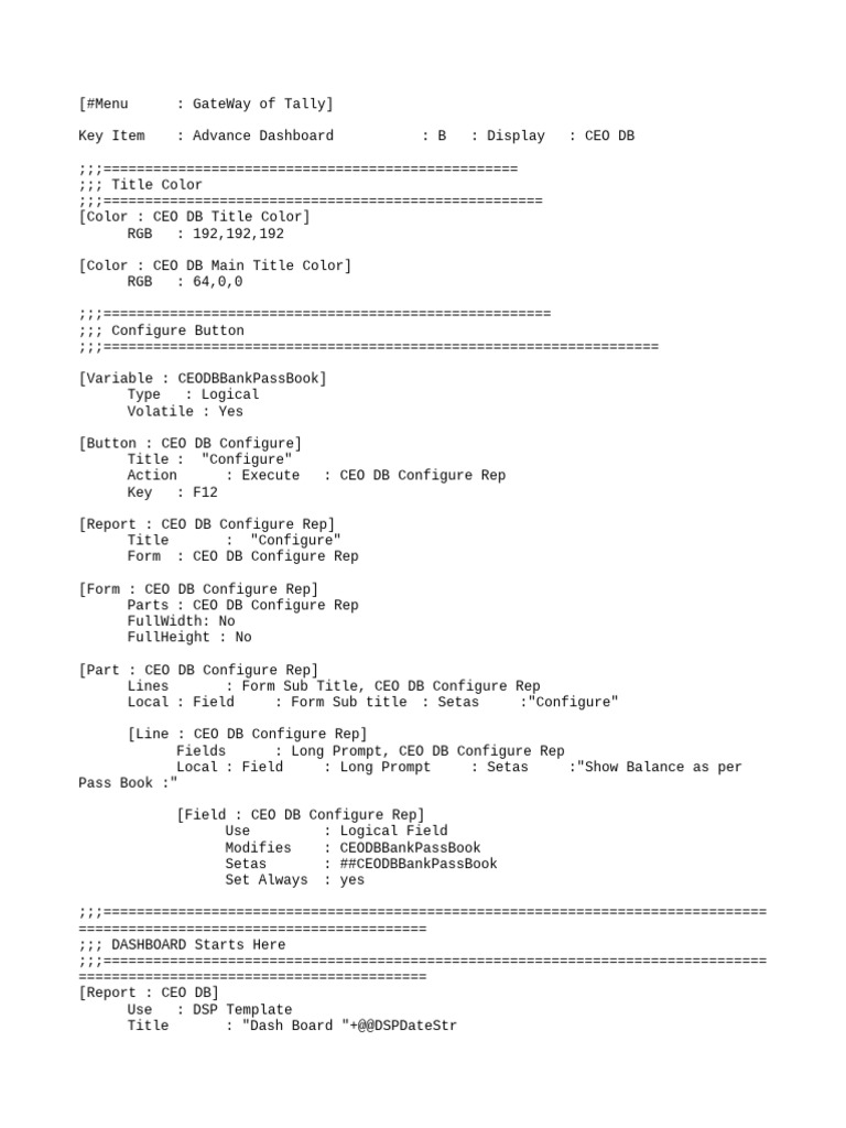 67) Tally Advance Dashboard TDL File | PDF