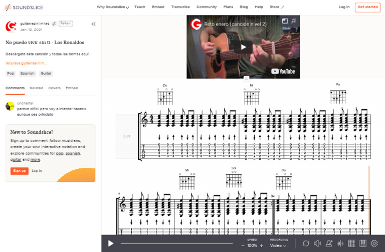 No Puedo Vivir Sin Ti - Los Ronaldos Soundslice | PDF