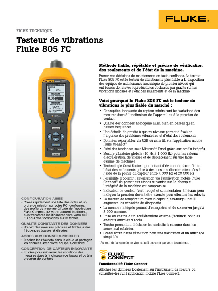 Fluke 805fc Data Sheet Fr Pdf
