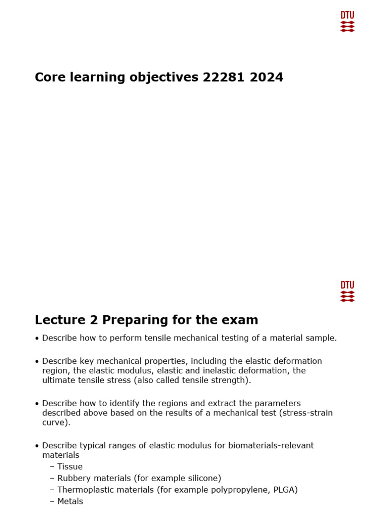 2024 Core Learning Objectives | PDF