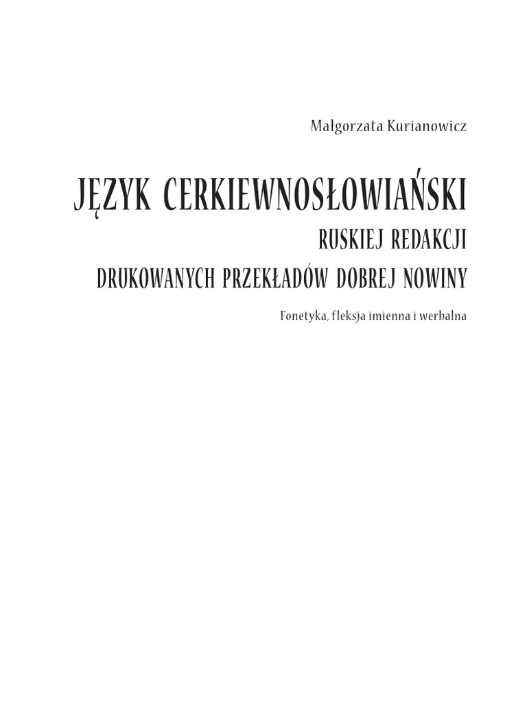 Jezyk Cerkiewnosłowianski | PDF