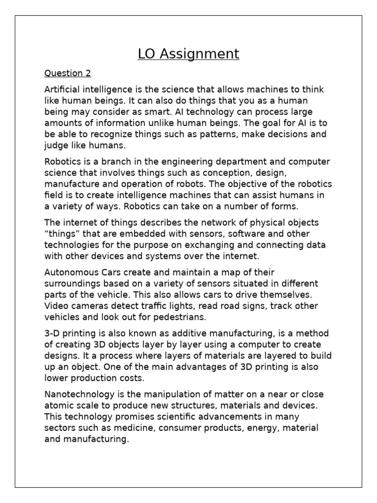 Lo Assignment Question 2 Curran Fisher Grade 12B | PDF