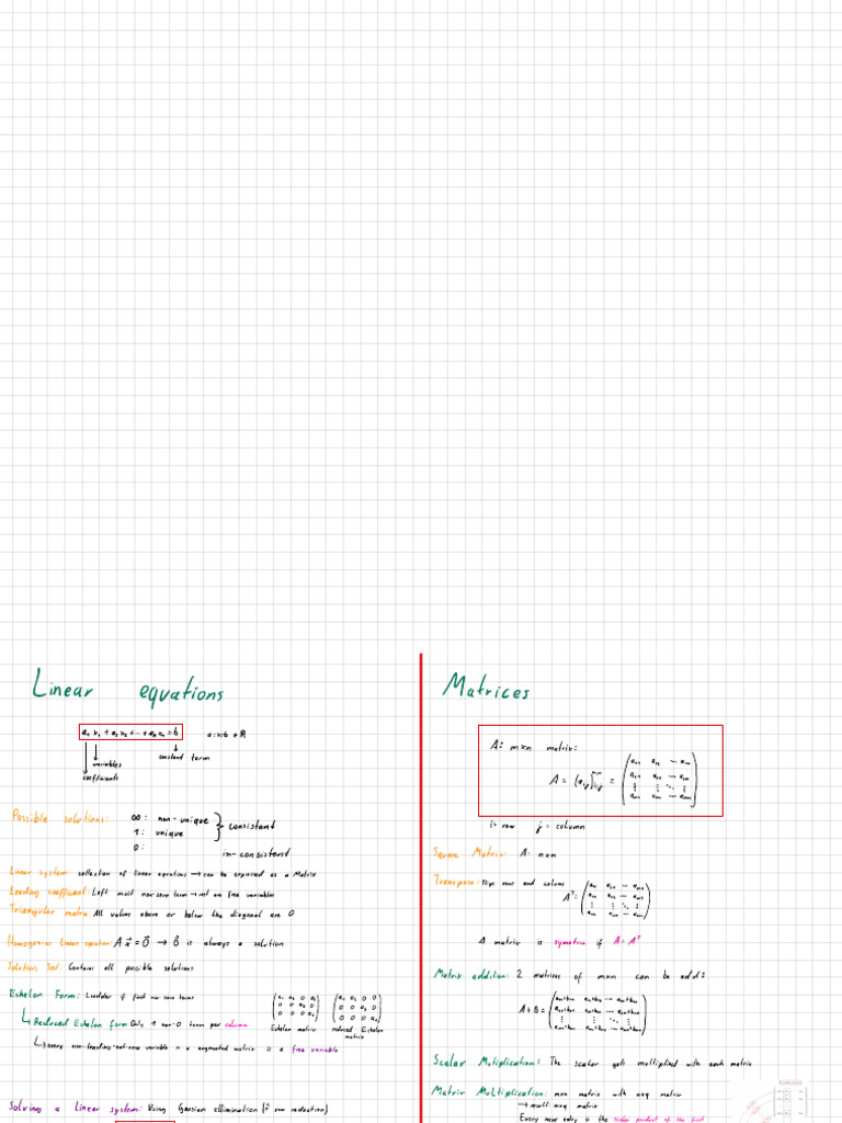Summary Linear Algebra | PDF