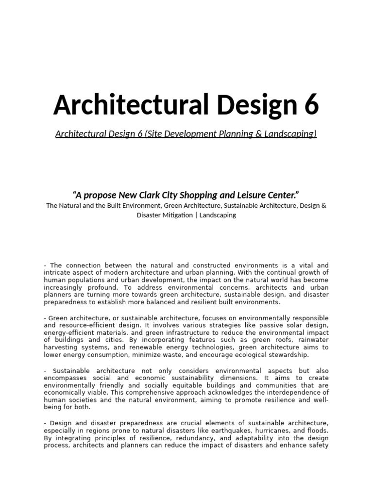 Architectural Design 6 | PDF