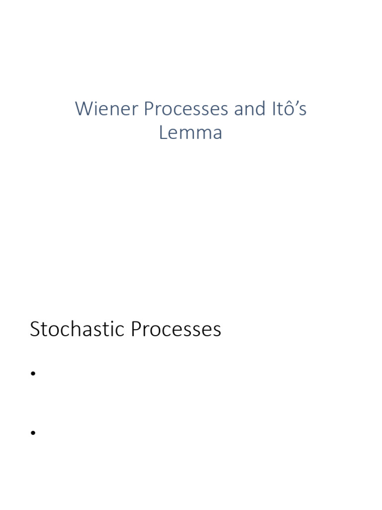 Weiner - Ito Process | PDF