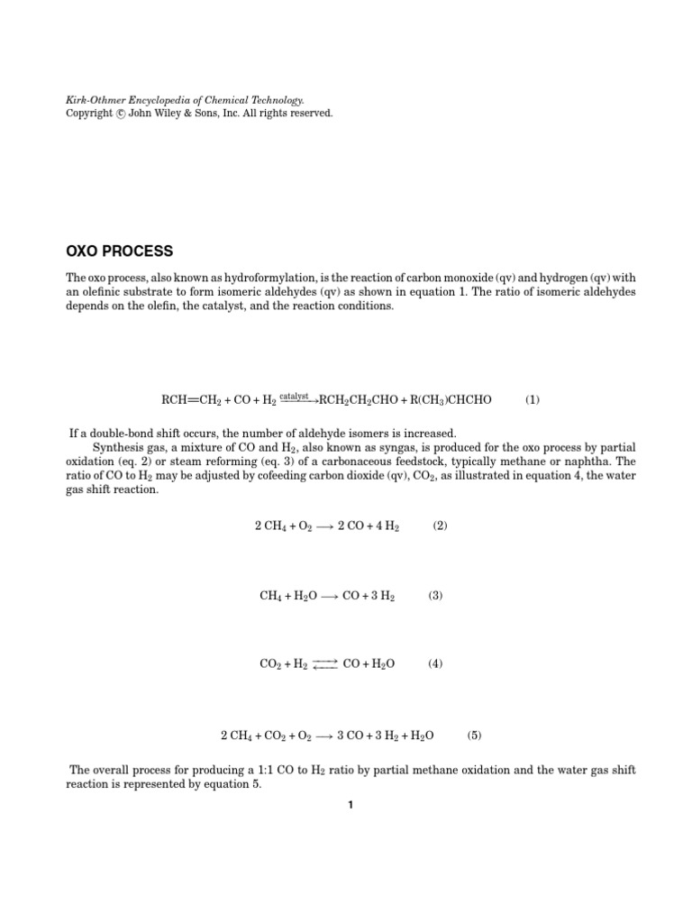 Oxo Process | PDF