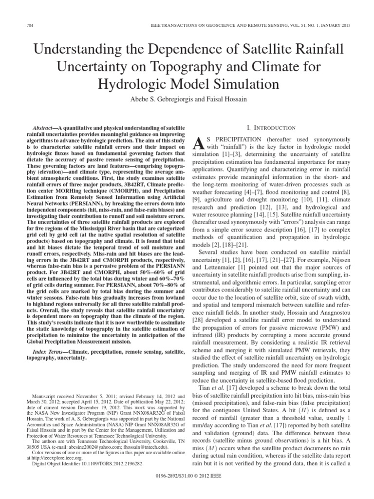 Understanding The Dependence of Satellite Rainfall Uncertainty On ...