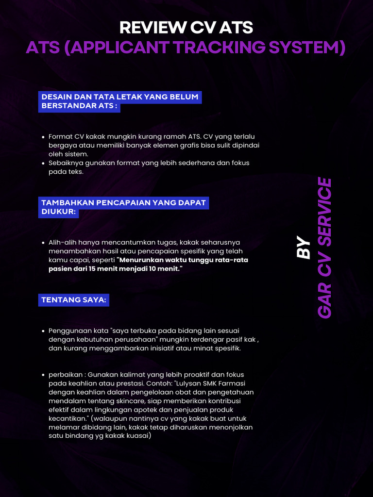 Review CV Ats Dari Gar Capital | PDF