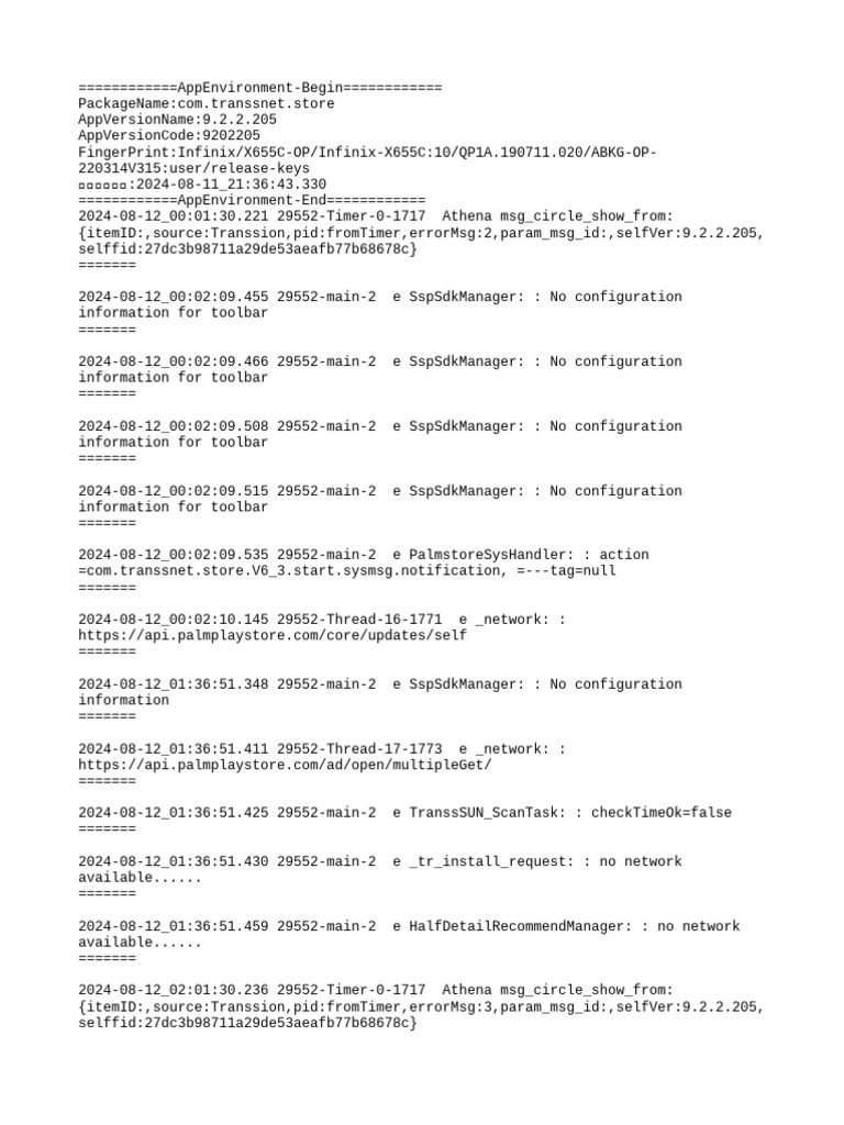 Transsnet Store App Environment Log | PDF | Java (Programming Language ...