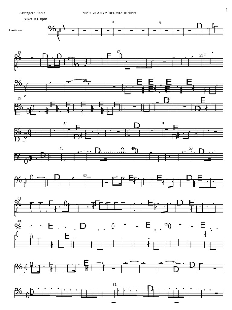 Mahakarya Rhoma Irama Baritone | PDF