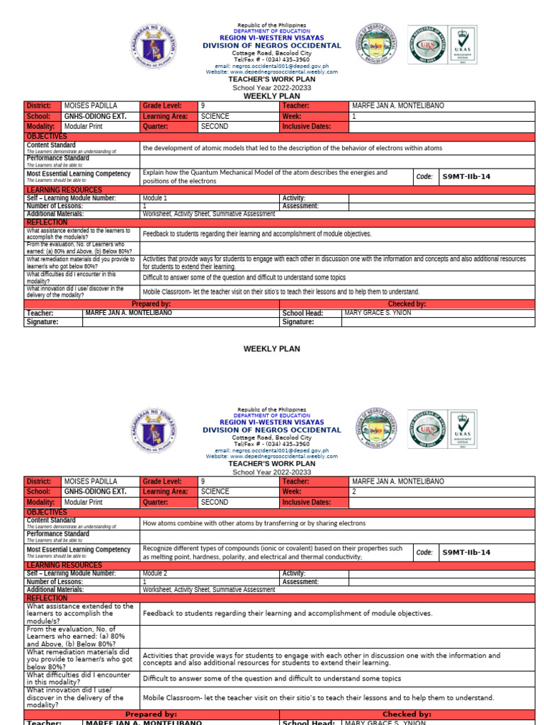 TWP Science 9 Quarter 1 | PDF