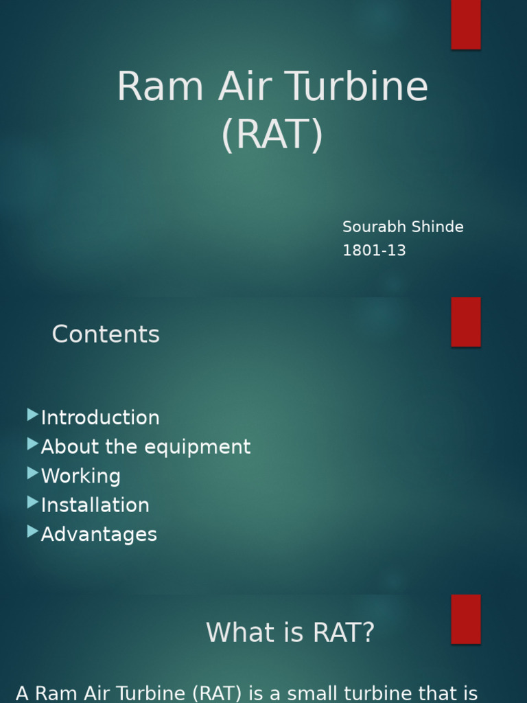 Ram Air Turbine (RAT) : Sourabh Shinde 1801-13 | PDF