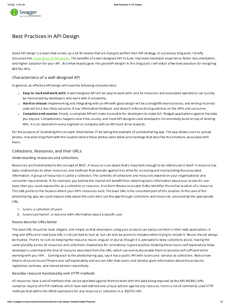 Best Practices in API Design | PDF