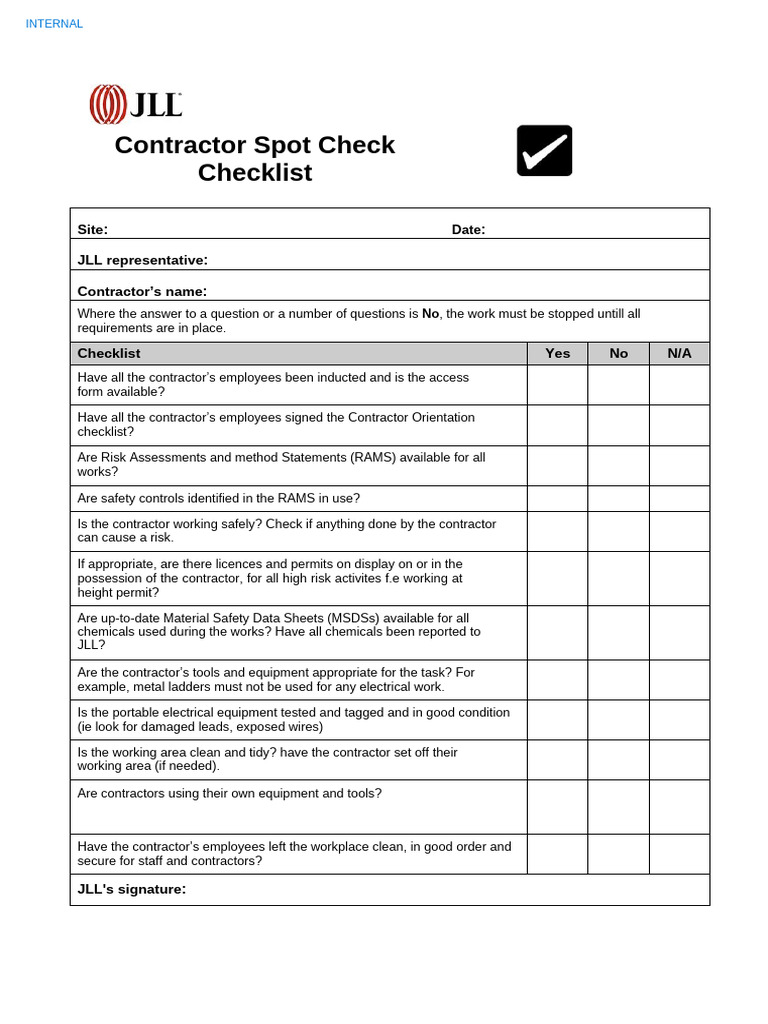 Contractor Spot Check | PDF