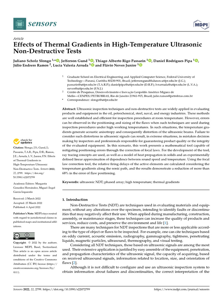 Effects of Thermal Gradients in High-Temperature U | PDF | Ultrasound ...