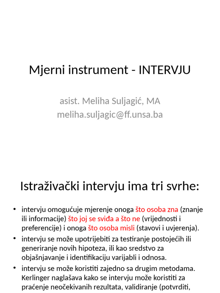 Mjerni Instrument - INTERVJU | PDF
