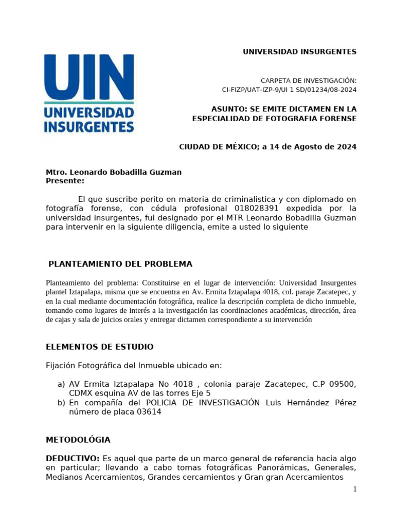 Dictamen Foto | PDF