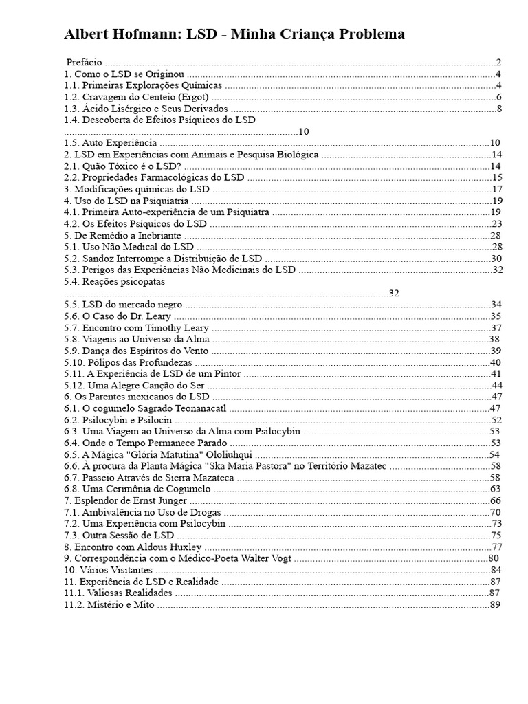 Albert Hofmann LSD Minha Crianca Problem | PDF