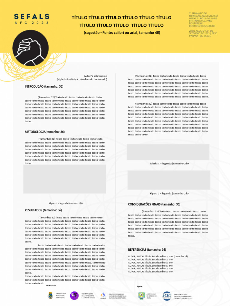 01 - BAIXE E USE ESSE - Modelo para Pã Ster - SEFAL 2023 | PDF