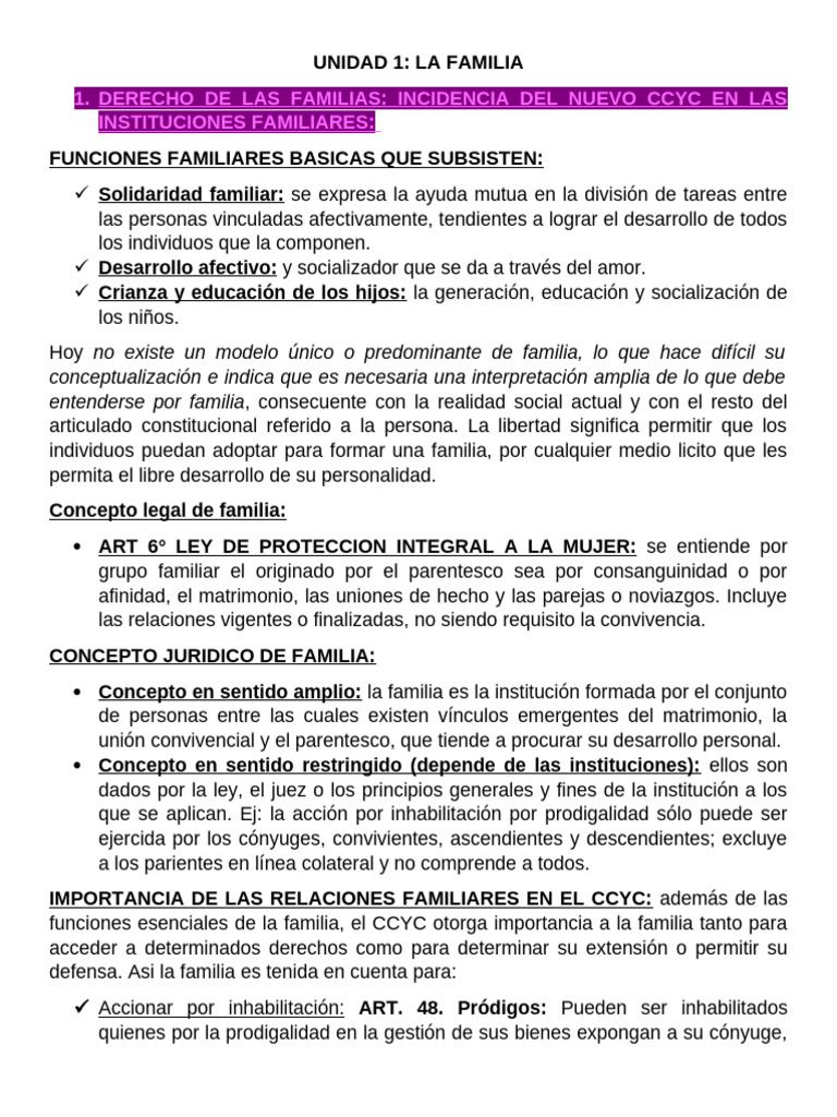 UNIDAD 1 LA FAMILIA DEFINITIVA | PDF